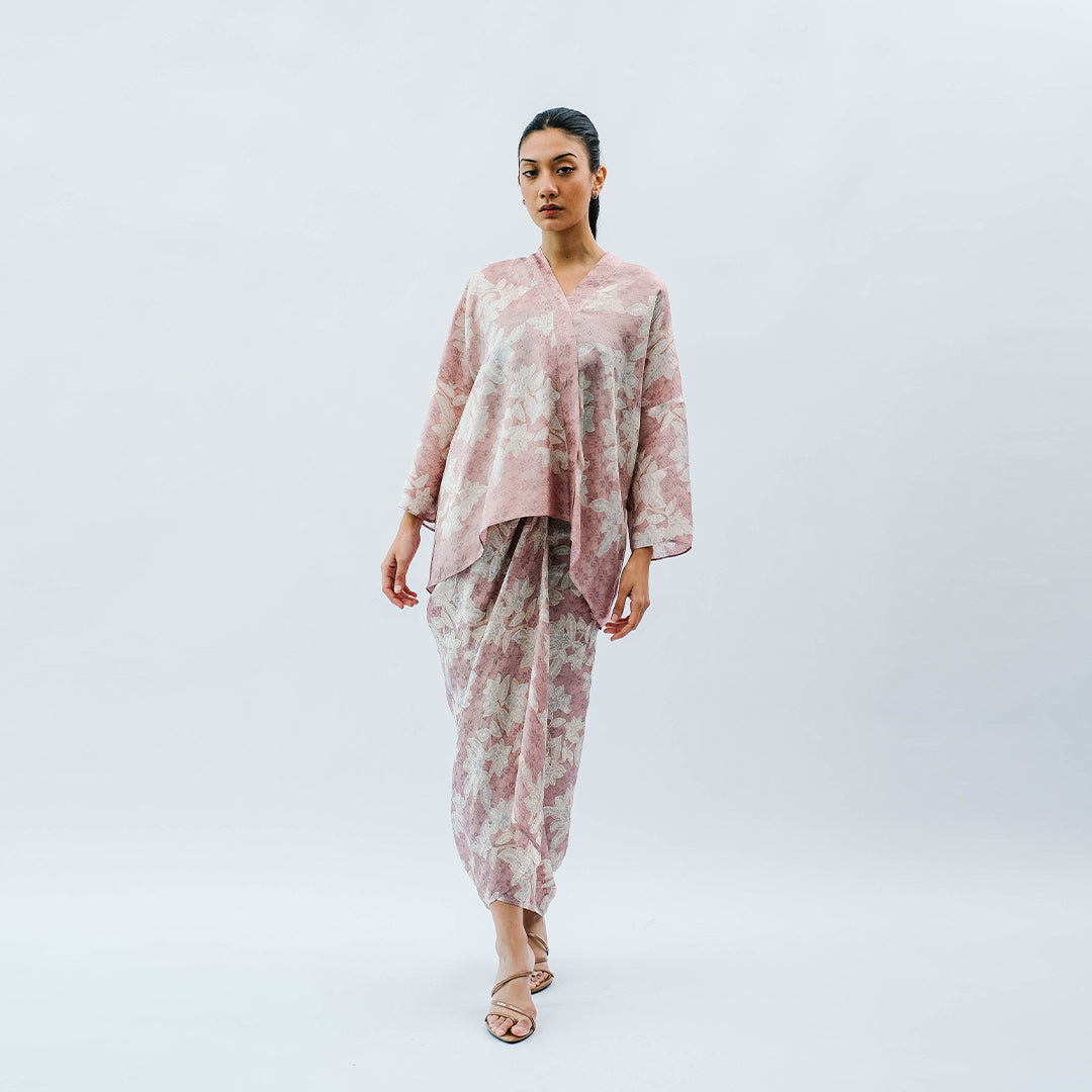 MALIKA - Baju Kurung Kimono & Kimono Set (100% Semi-Silk) – TheaKL